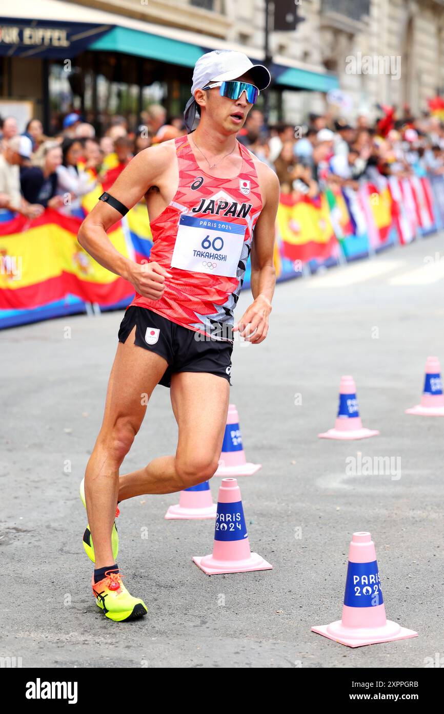 Paris, France. 7th Aug, 2024. Kazuki Takahashi (JPN) Race Walk : Mixed ...