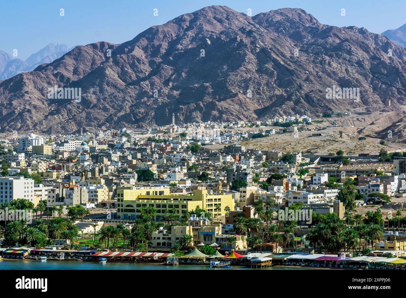 View of the city of Akaba (aqaba) in Jordan, a seaport on the Gulf of ...