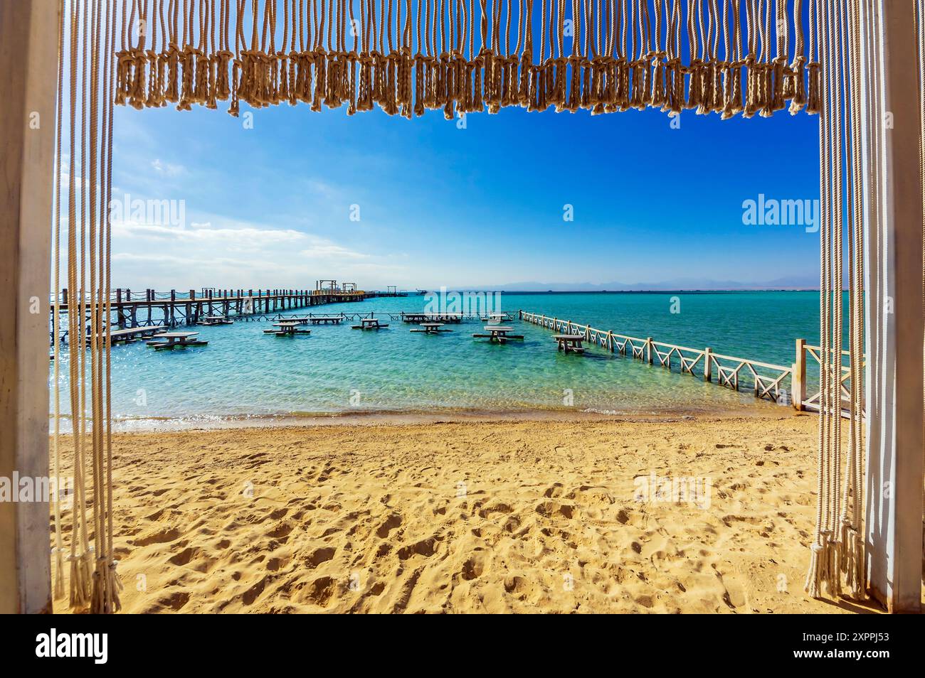 Egypt, Red Sea, Hurghada, view and impressions of Orange Bay in summer ...