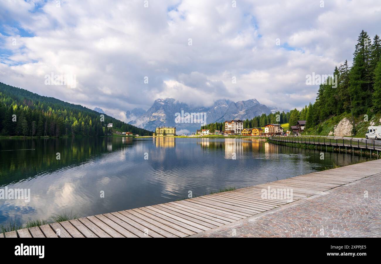Beautiful Lake Misurina, Lago di Misurina, is largest natural lake in ...