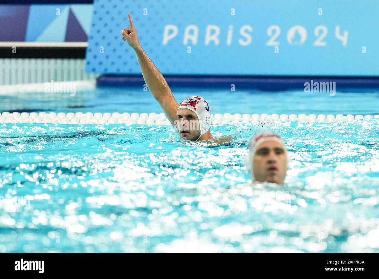 Loren Fatovic of Croatia celebrates a goal during Men's Quarterfinal of ...