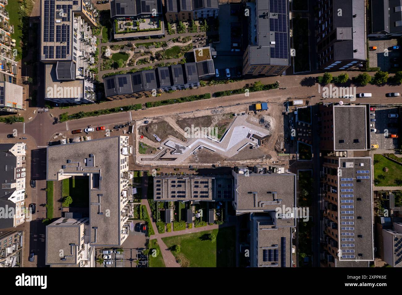 Aerial top down street plan view of Noorderhaven residential ...