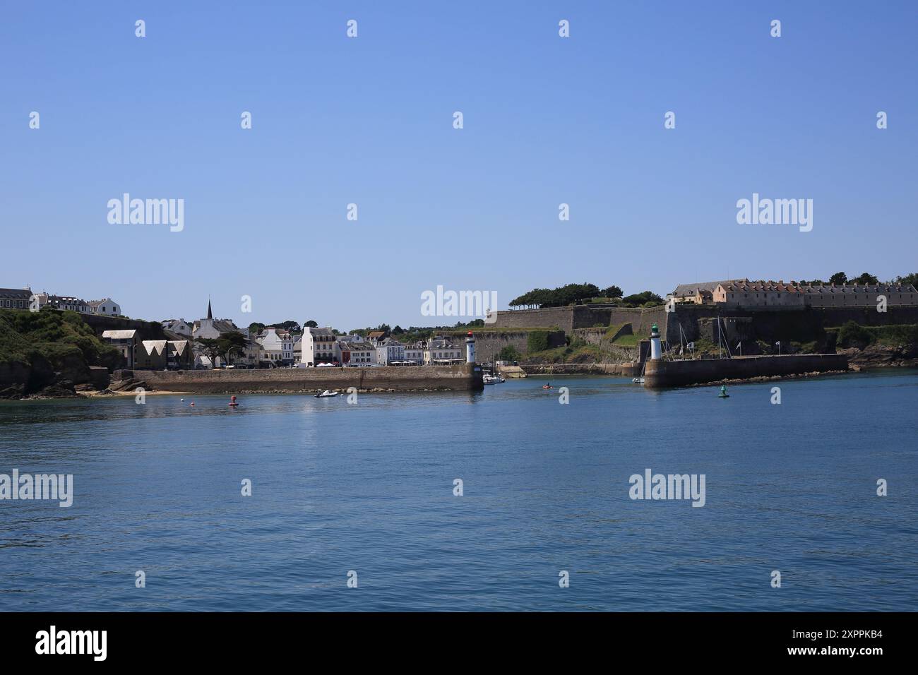 View of Le Palais from the sea, Belle Ile en Mer, Brittany, France ...