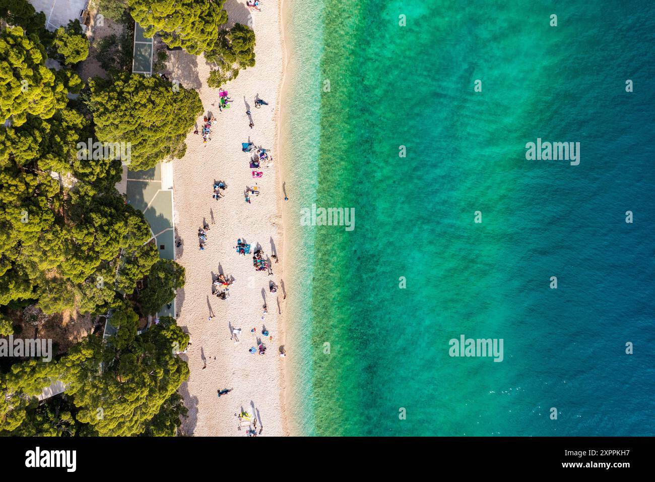 Beautiful aerial view of Punta Rata beach in Brela, Makarska Riviera ...