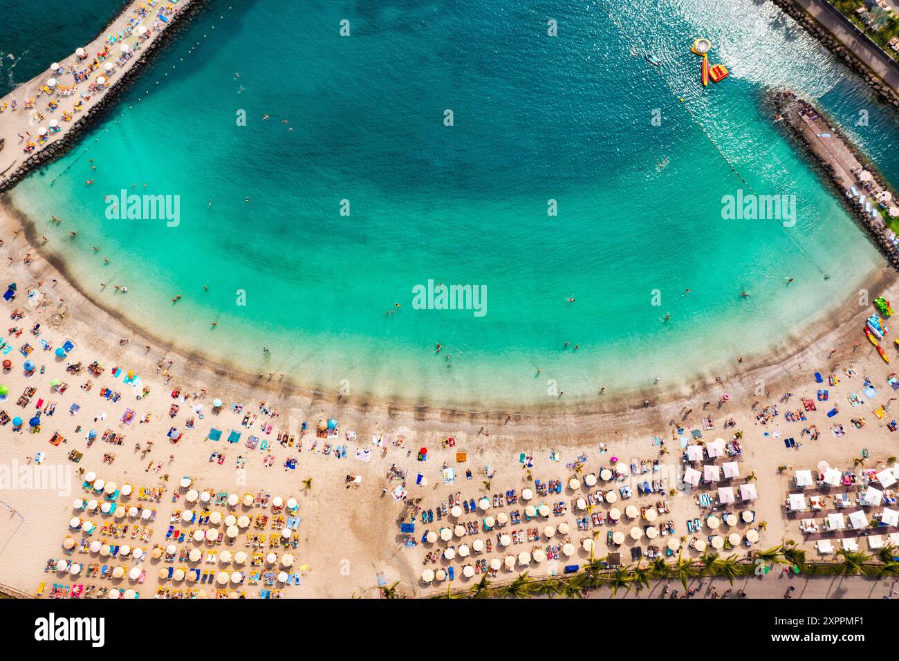 Aerial view with Anfi beach and resort, Gran Canaria, Spain. Playa Anfi ...