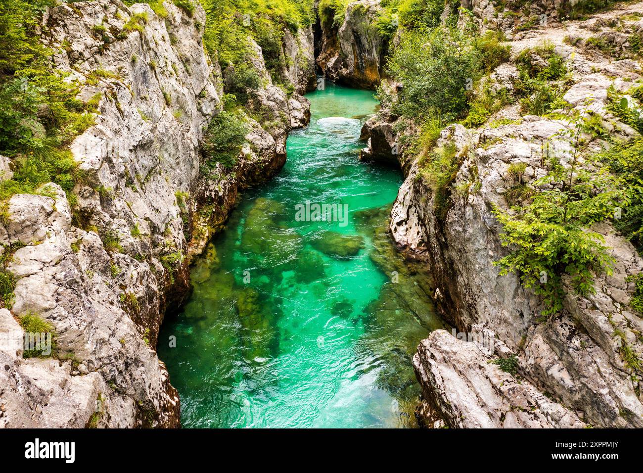 Amazing Soca river gorge in Slovenian Alps. Great Soca Gorge (Velika ...