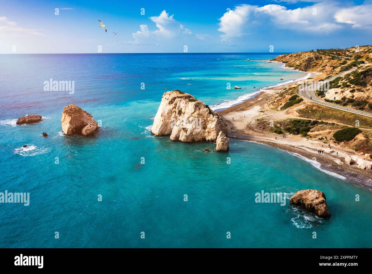 Petra tou Romiou (Aphrodite's Rock) the birthplace of Aphrodite, Paphos ...