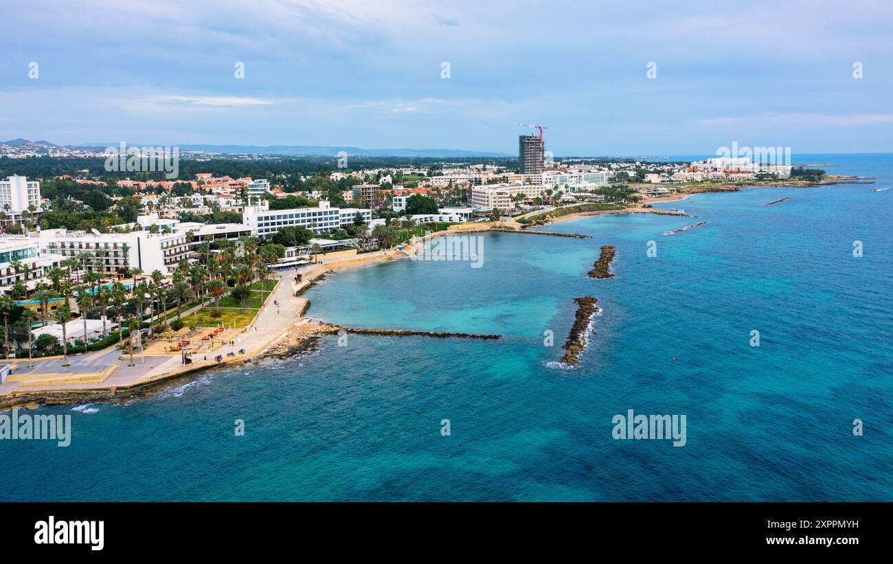 View of the town of Paphos in Cyprus. Paphos is known as the center of ...
