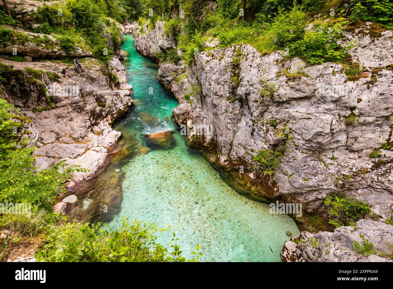 Amazing Soca river gorge in Slovenian Alps. Great Soca Gorge (Velika ...