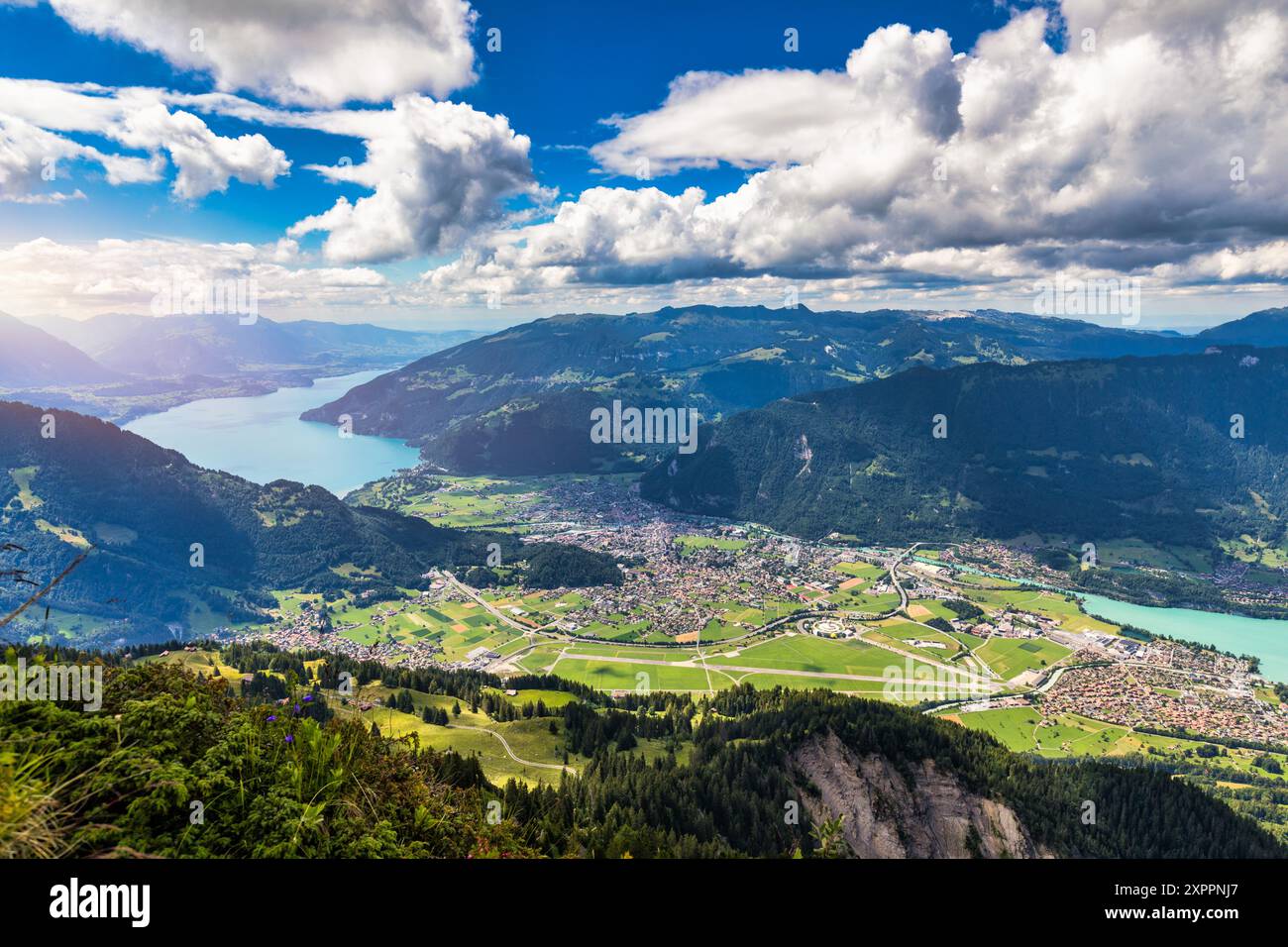 Beautiful Lake Thun and Lake Brienz view from Schynige Platte trail in ...