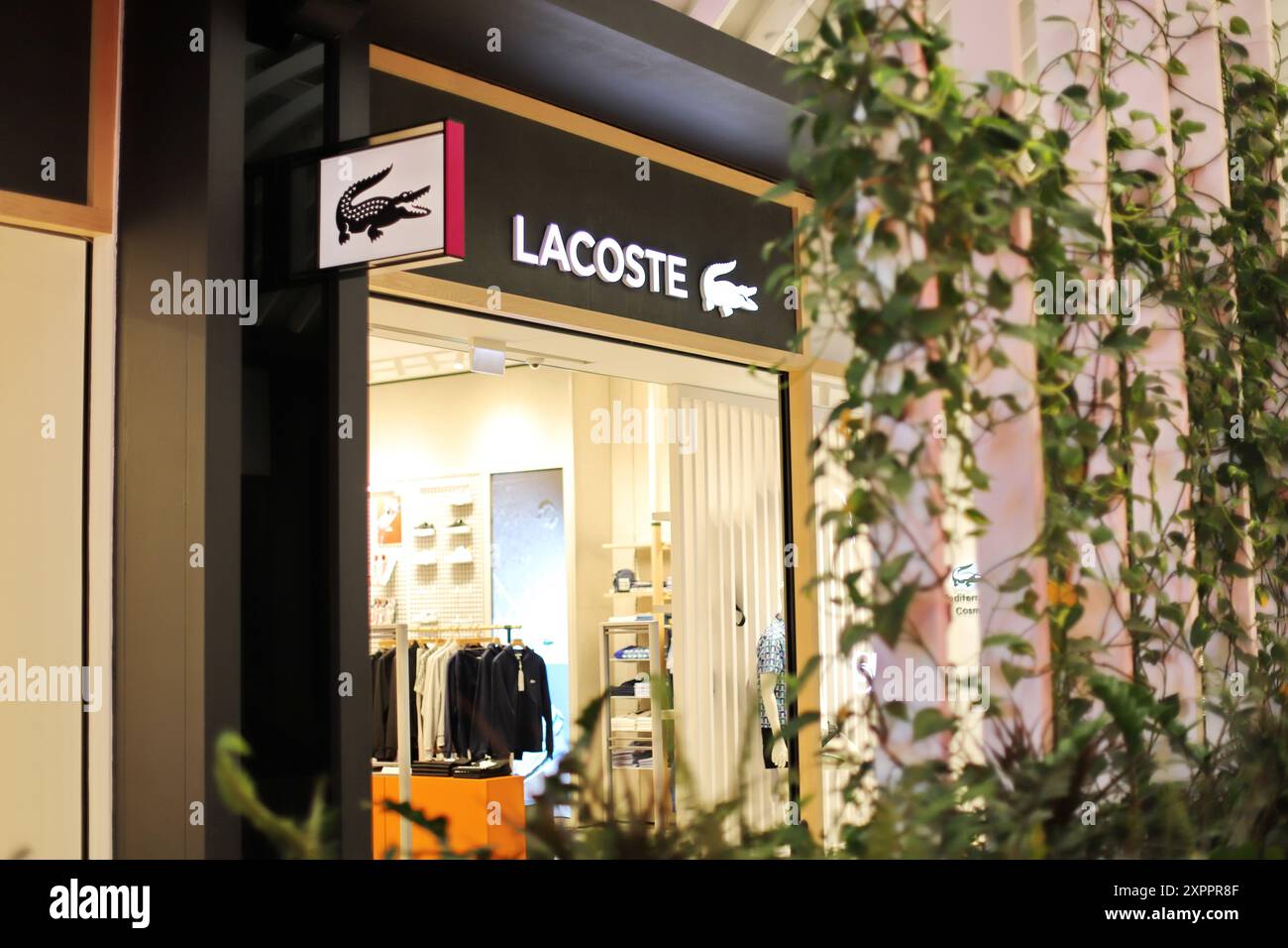 Thessaloniki, Greece 05.08.2024 Lacoste store in Mediterranean Cosmos ...
