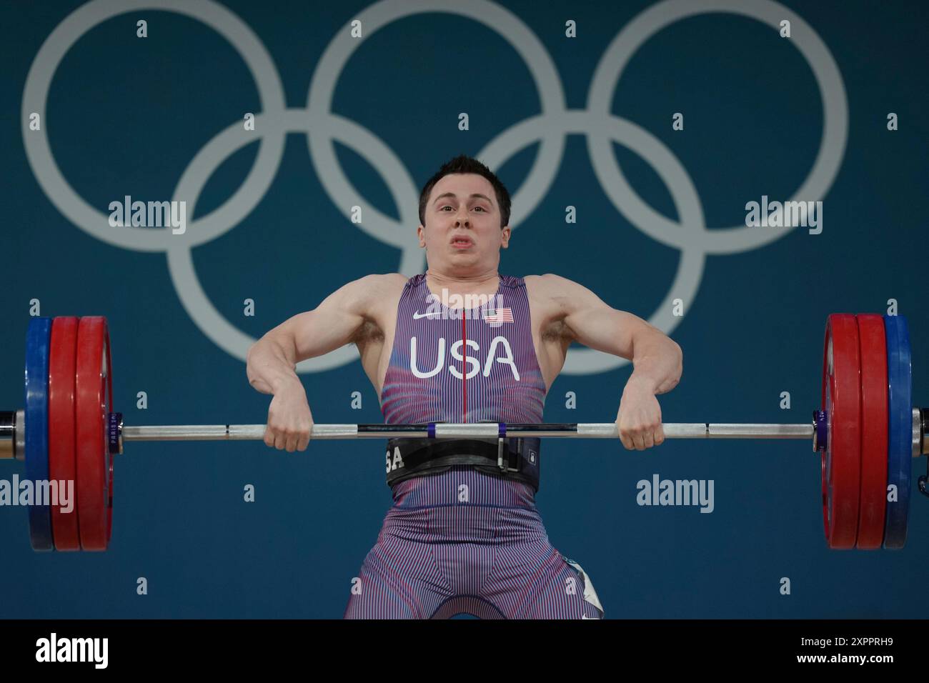Hampton Morris of the United States competes during the men's 61kg ...