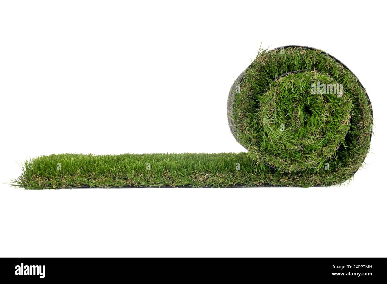 Rolled Green Grass Turf on White Background Stock Photo - Alamy