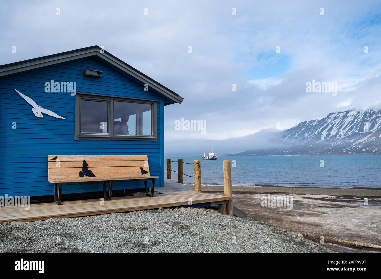 Birdwatching hut in Longyarbyen, Spitsbergen Svalbard, Norway, Arctic ...