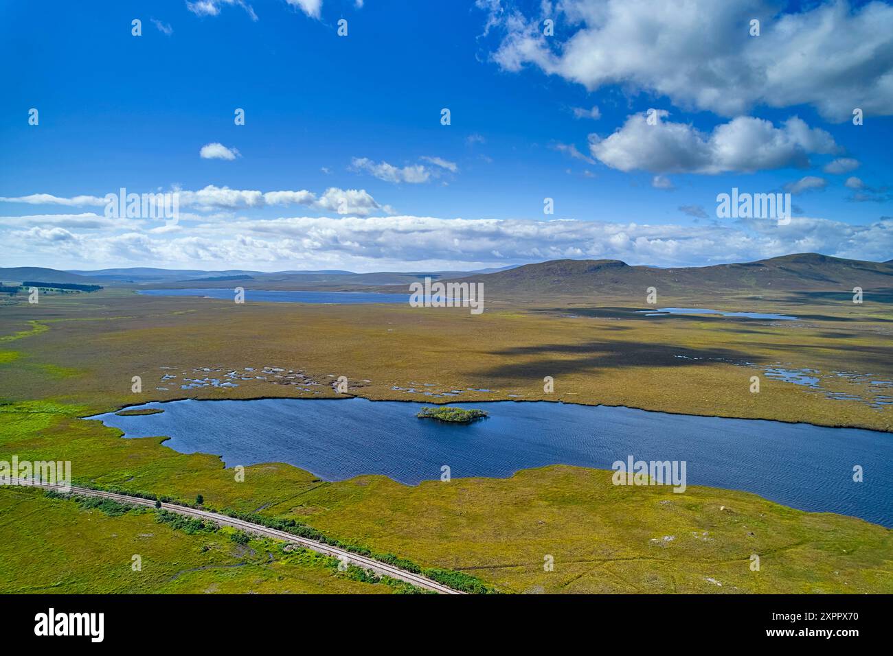 Forsinard Flows Sutherland Scotland flow country in summer a railway ...