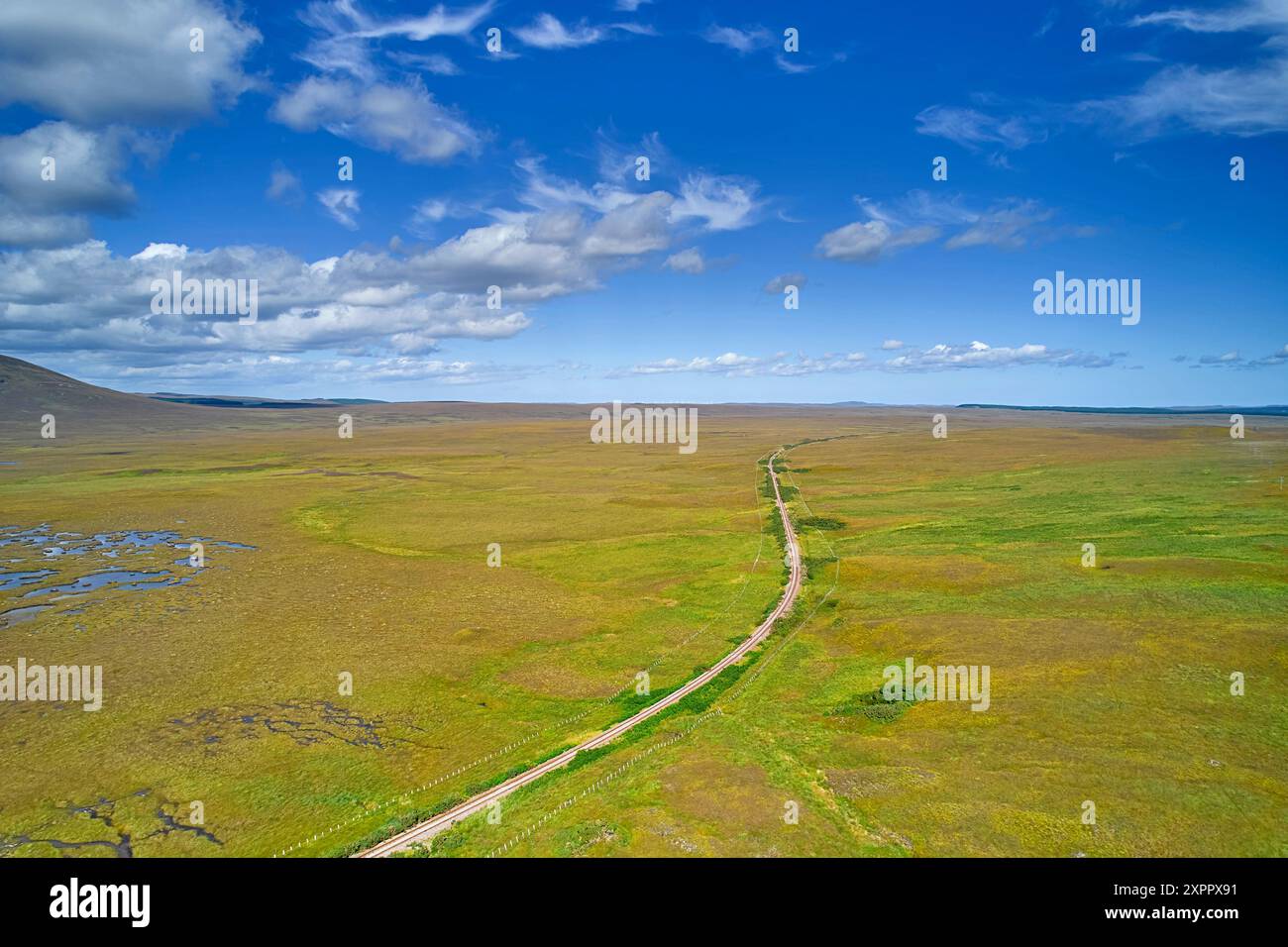 Forsinard Flows Sutherland Scotland flow country in summer a railway ...