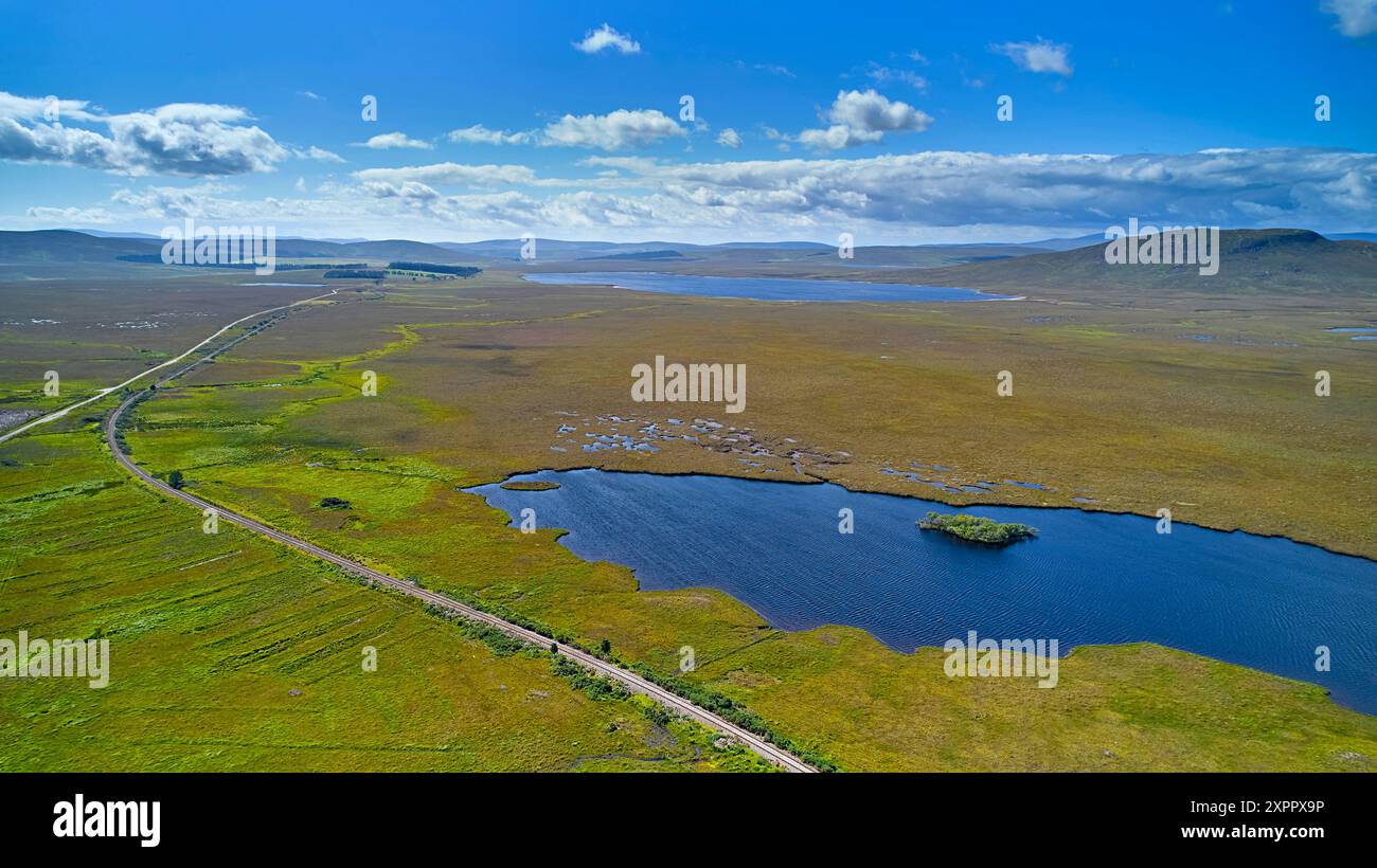 Forsinard Flows Sutherland Scotland flow country in summer road and ...