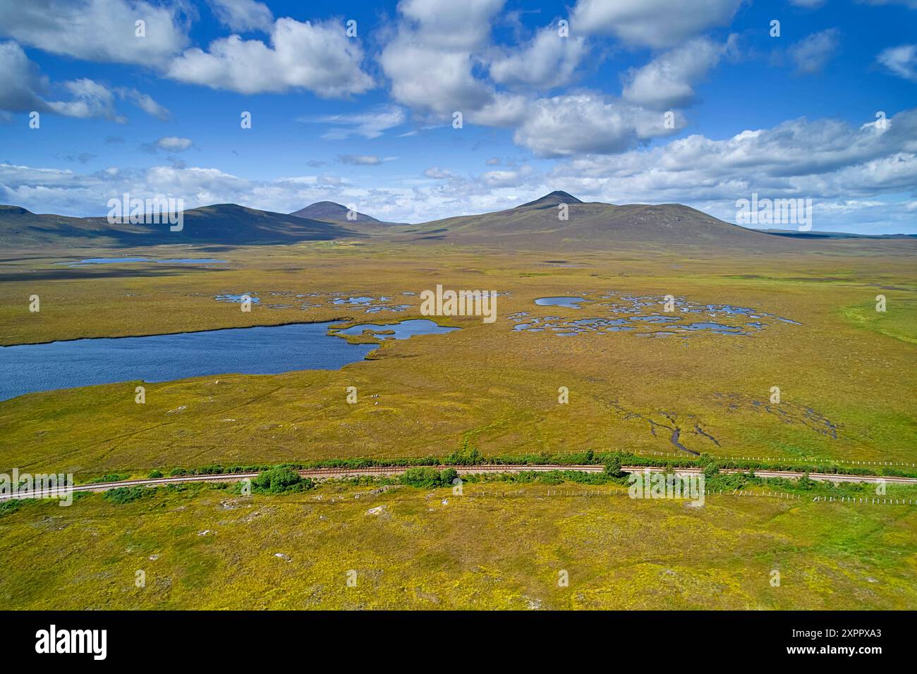 Forsinard Flows Sutherland Scotland flow country in summer sunshine a ...