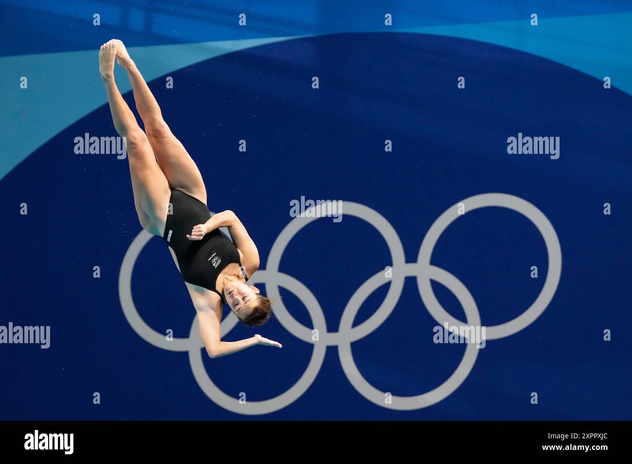 New Zealand's Lizzie Roussel competes in the women's 3m springboard ...