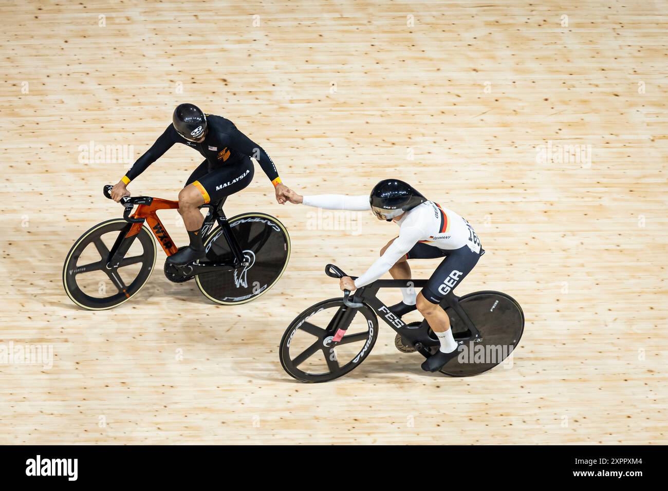 Paris, France. 07th August 2024. Olympic Games,track cycling speed and ...