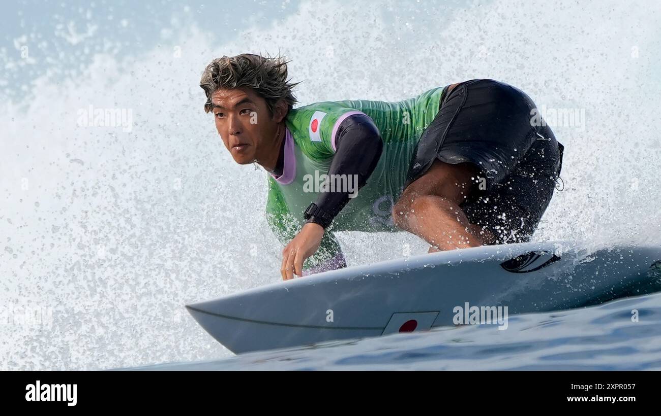 Kanoa Igarashi, of Japan, surfs during the first round of the 2024 ...