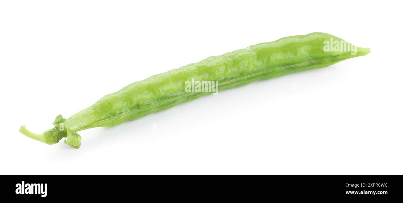 One green fresh pea pod isolated on white Stock Photo - Alamy