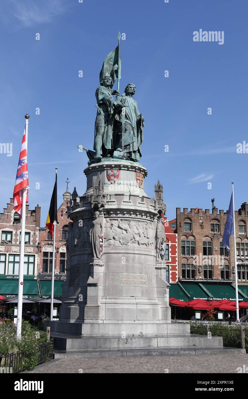 Statue of Jan Breydel and Pieter de Coninck on The Markt in Bruges ...