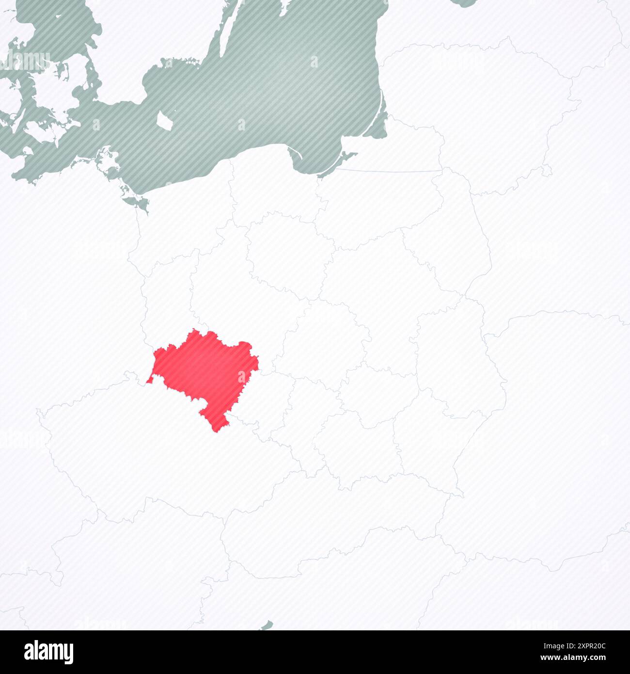 Lower Silesia on the map of Poland with softly striped vintage ...