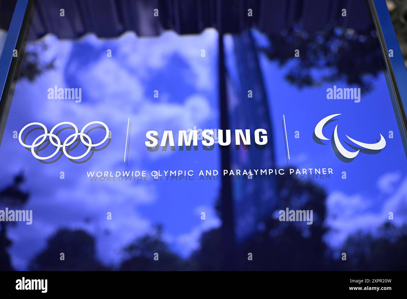 Samsung's logo is pictured with the Olympic Rings and the Paralympic ...