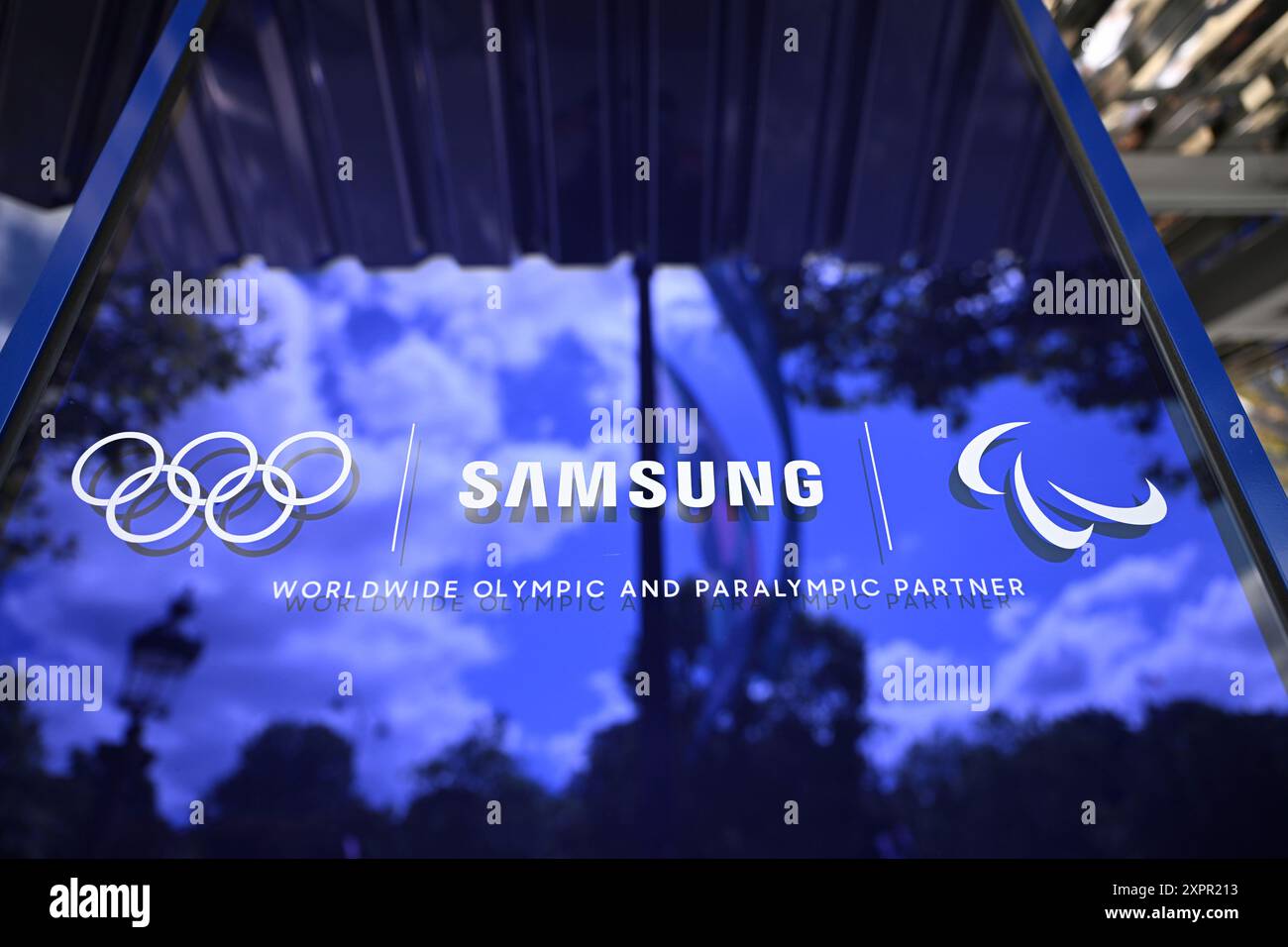Samsung's logo is pictured with the Olympic Rings and the Paralympic ...