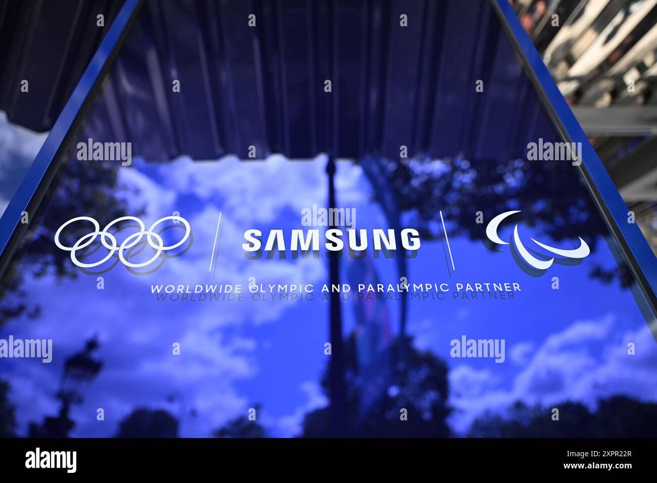 Samsung's logo is pictured with the Olympic Rings and the Paralympic ...