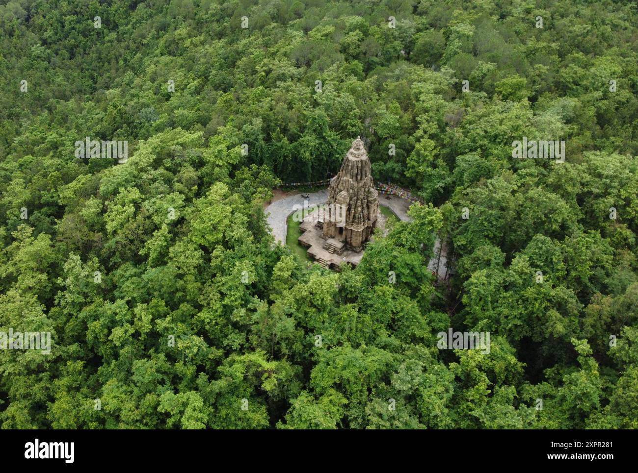 Surkhet, Nepal. 7th Aug, 2024. An aerial view of Kakrebihar, a Hindu ...