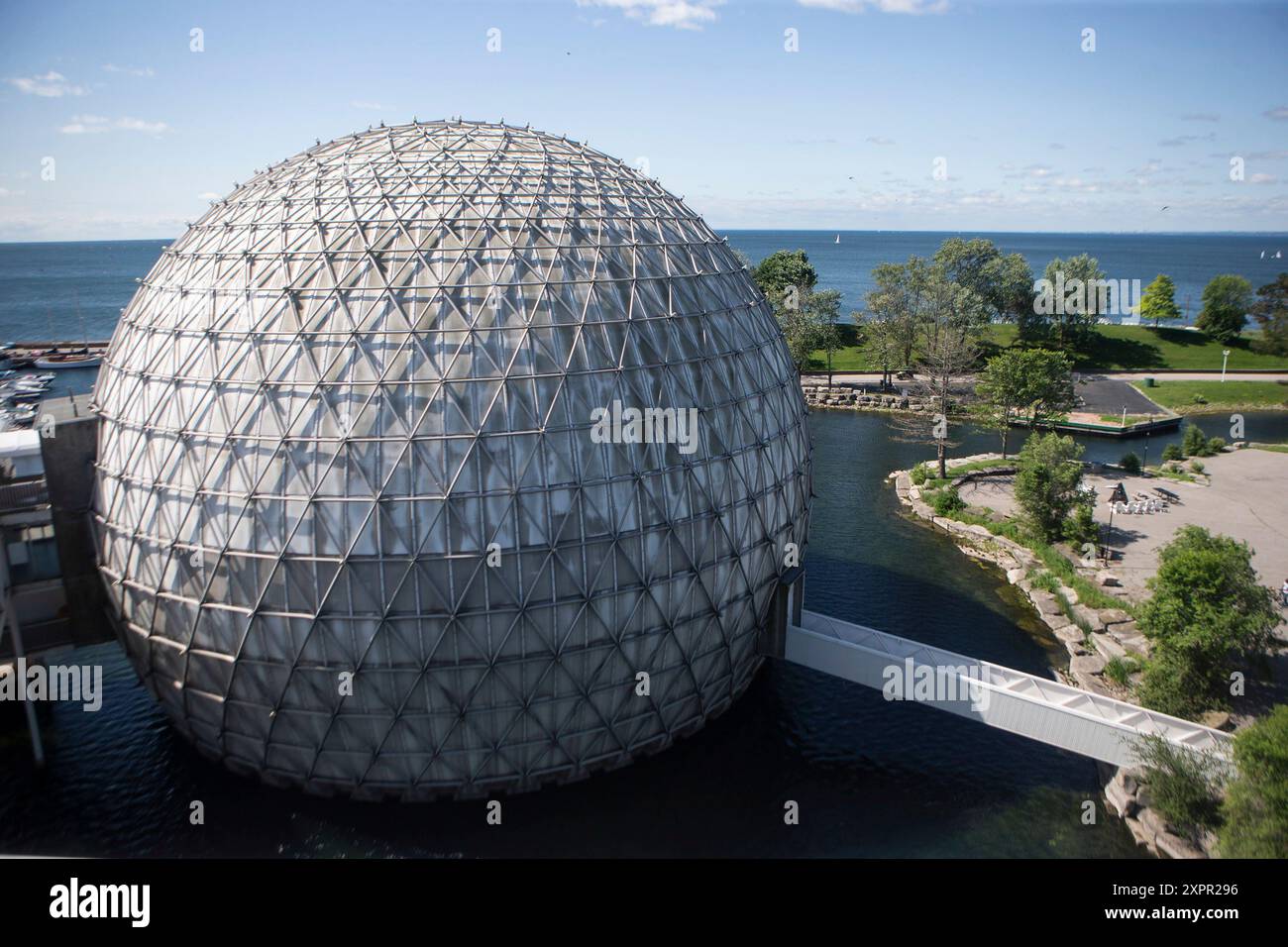 The cinesphere is seen on the grounds of Toronto's Ontario Place on ...