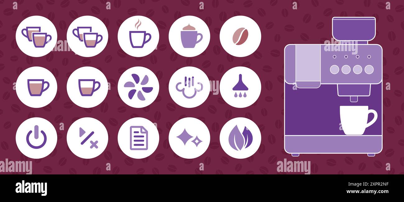 Coffee machine buttons Stock Vector Images - Alamy