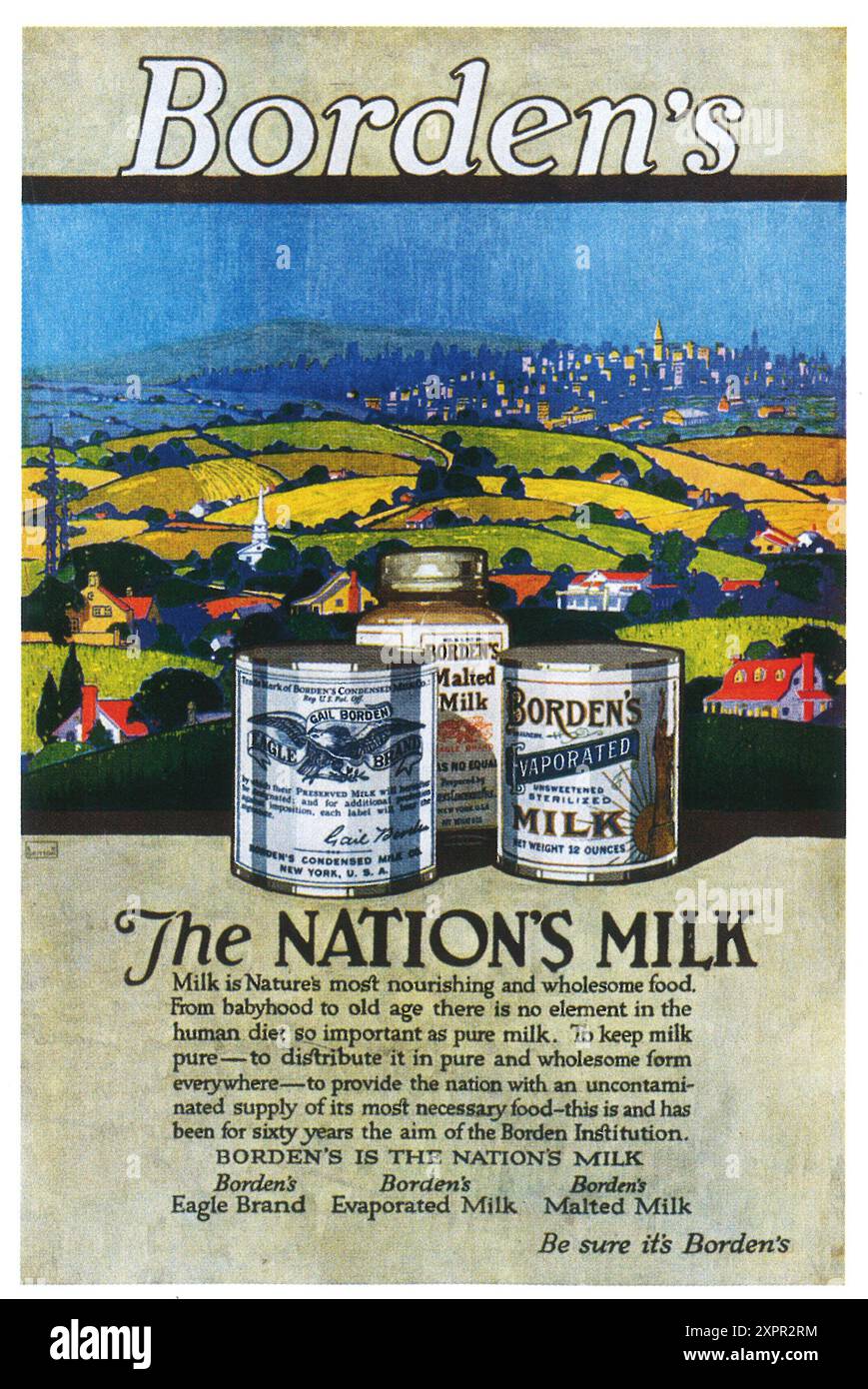 1918 Borden's milk ad Stock Photo - Alamy
