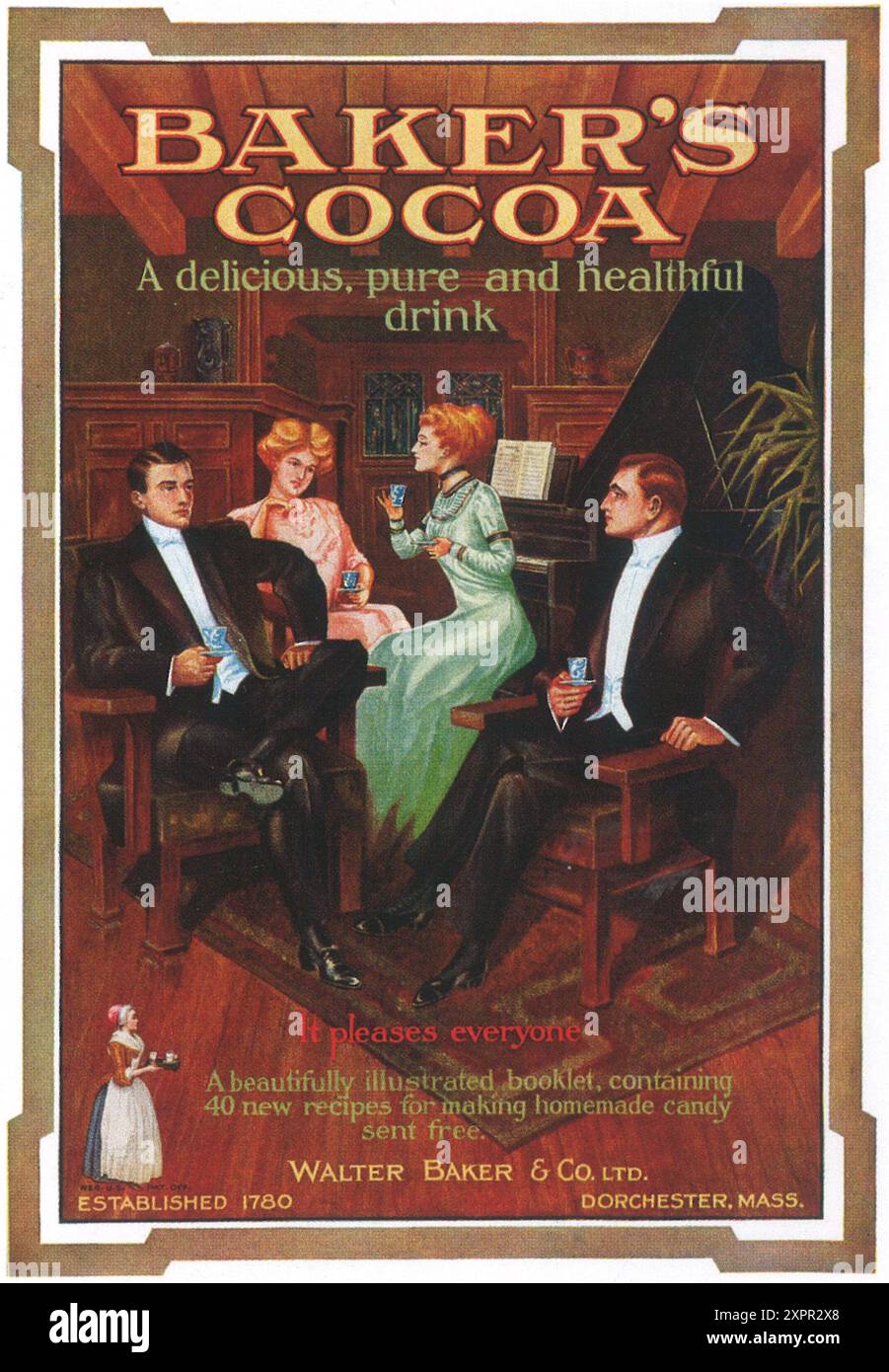 1911 Baker's cocoa drink ad - Walter Baker Co Stock Photo - Alamy