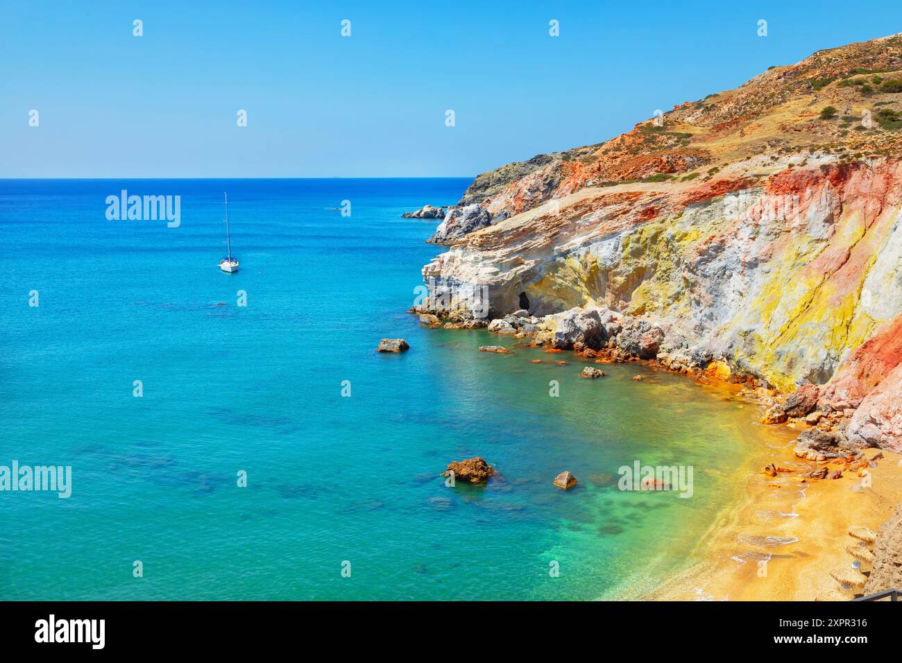 Paliochori beach, Milos Island, Cyclades Islands, Greece Stock Photo ...