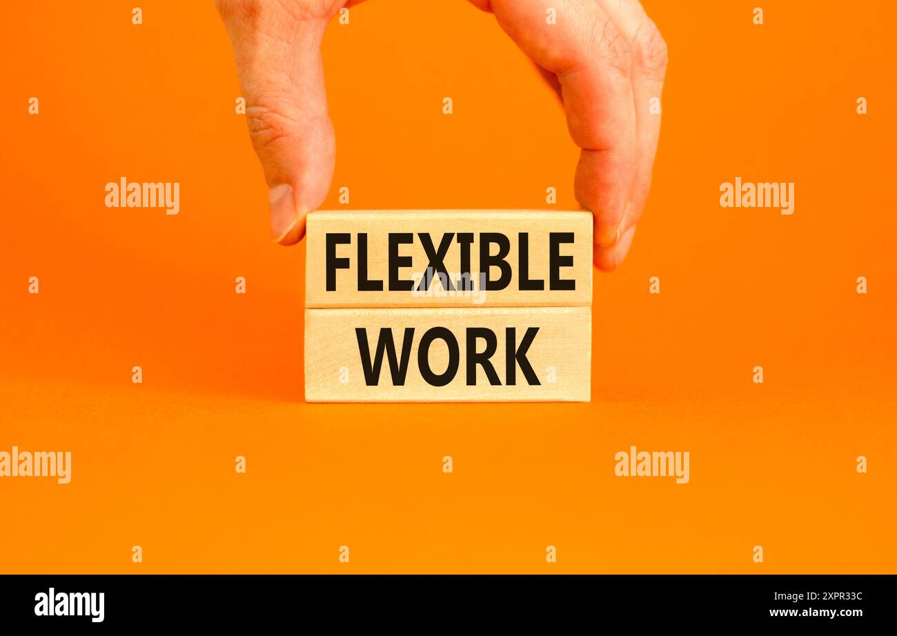 Flexible work symbol. Concept words Flexible work on beautiful wooden ...