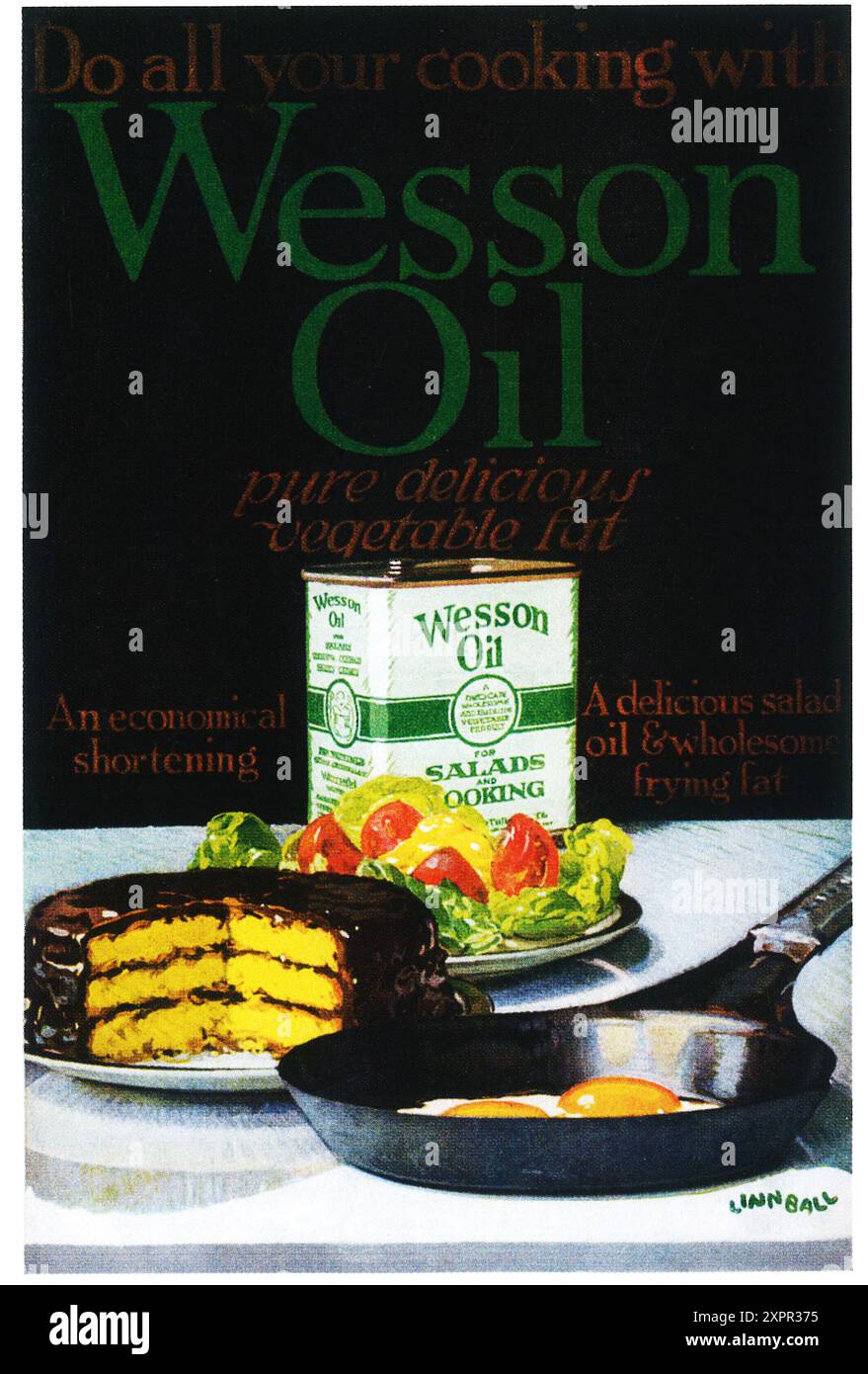 1918 Wesson vegetable fat cooking oil ad - "for salads and cooking ...