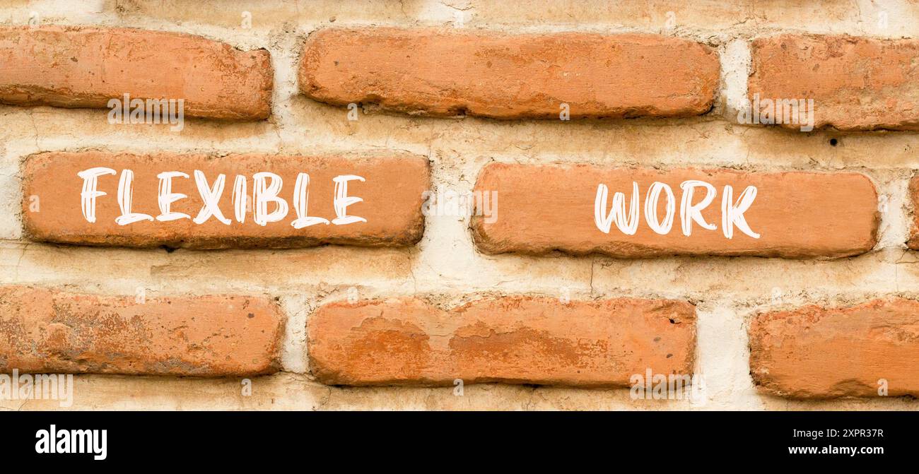Flexible work symbol. Concept words Flexible work on beautiful brick ...
