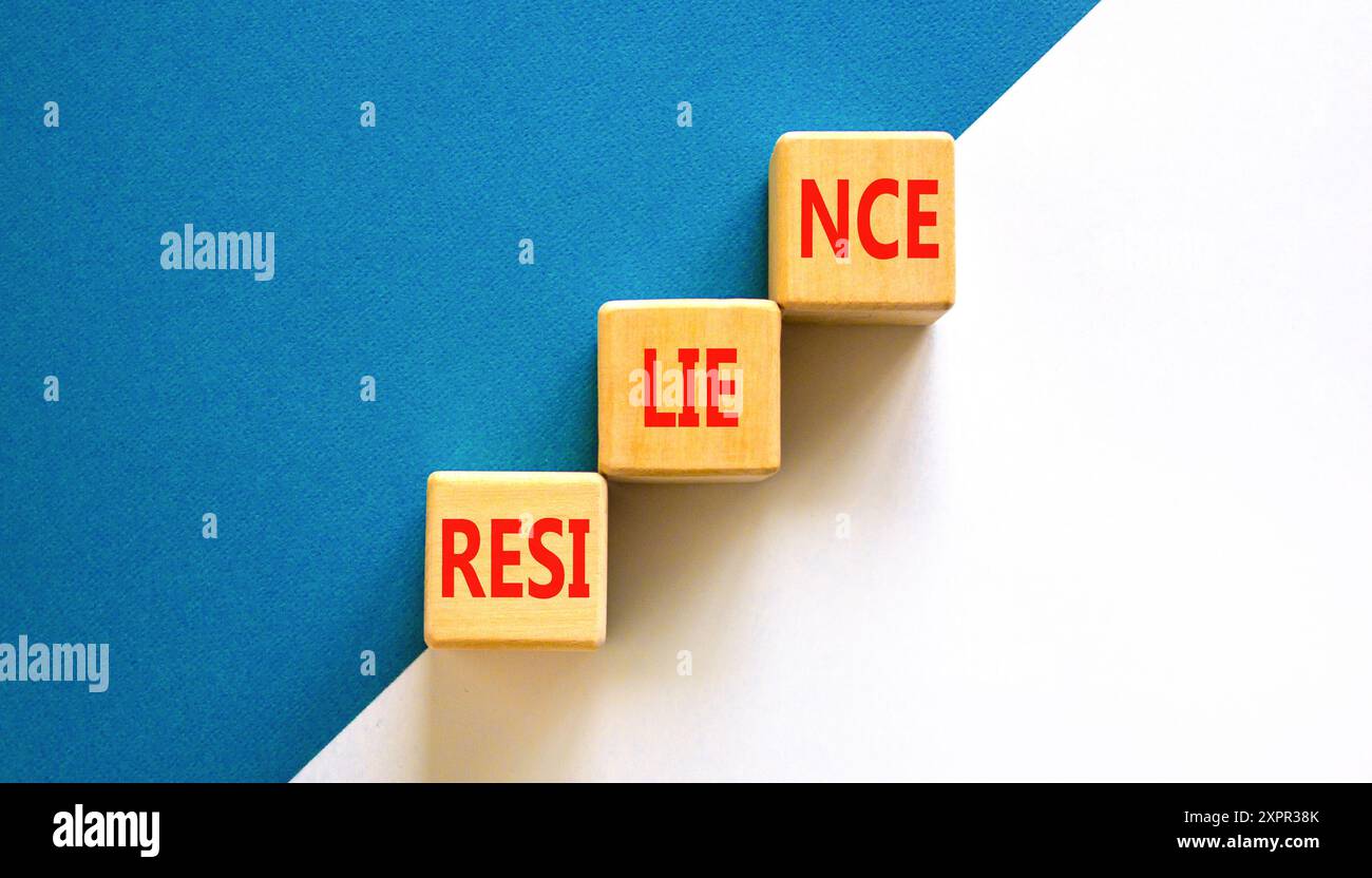 Resilience symbol. Concept word Resilience on beautiful wooden blocks ...