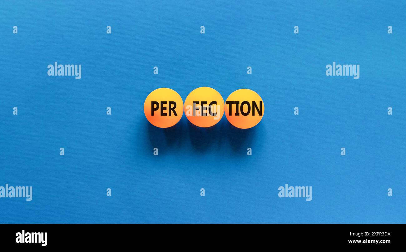 Perfection symbol. Concept word Perfection on beautiful yellow ping ...