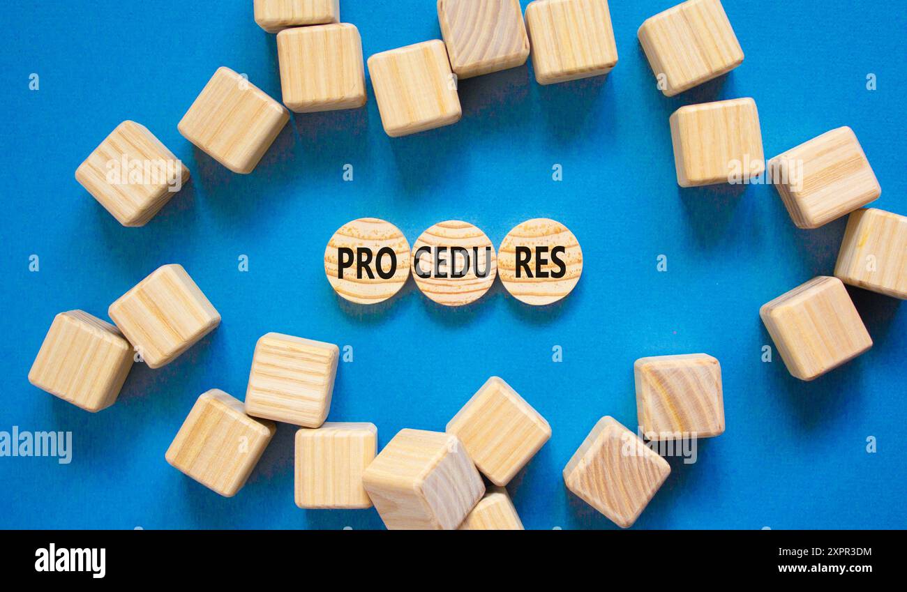 Procedures symbol. Concept word Procedures on beautiful wooden circles ...