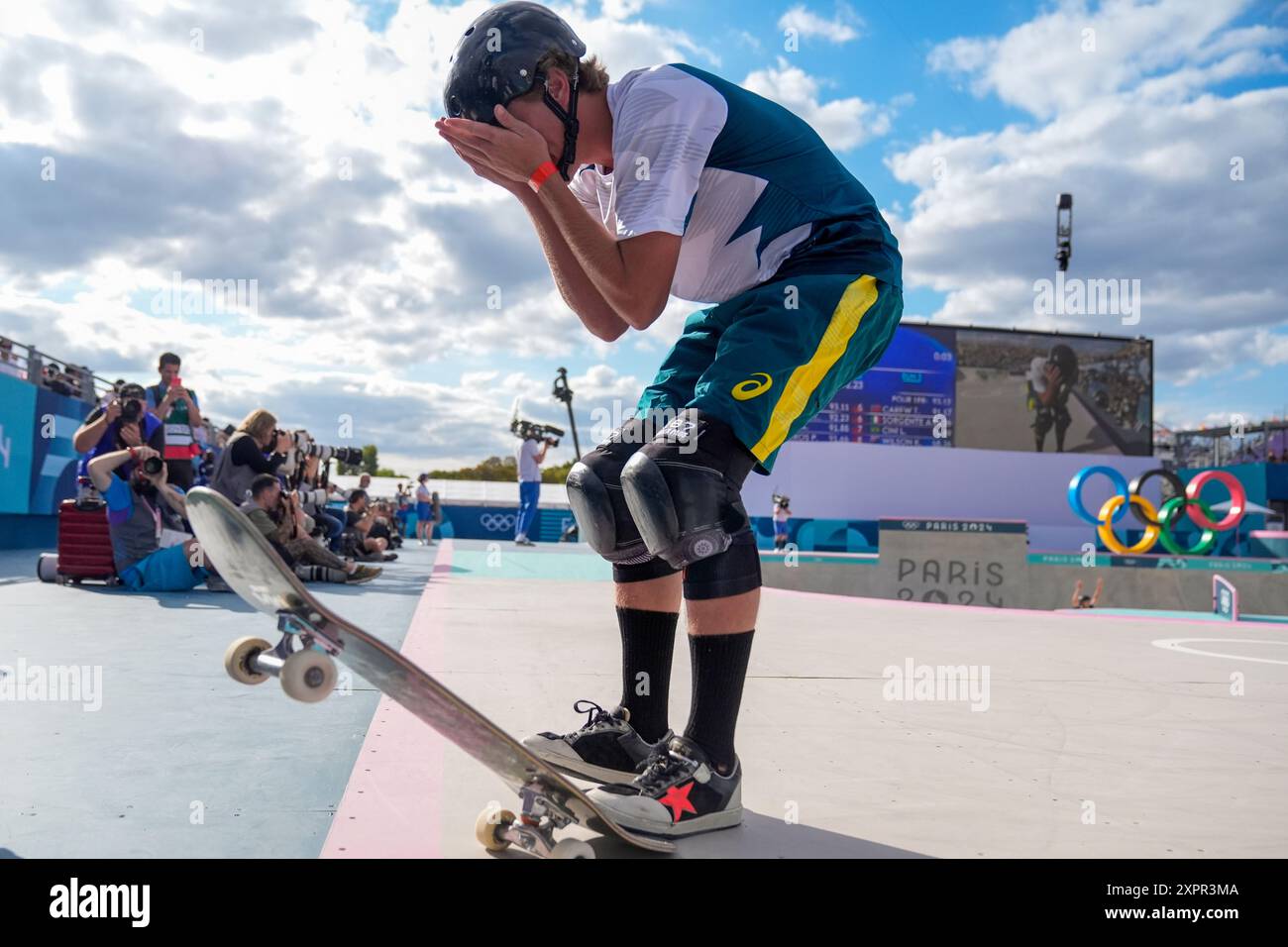 Australia's Keegan Palmer reacts after winning the gold medal in the ...