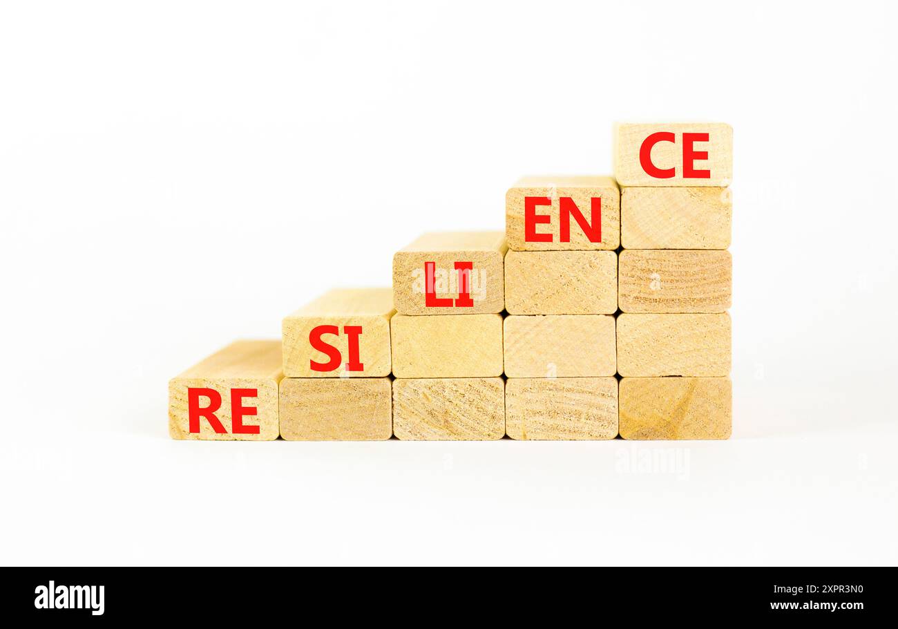 Resilience symbol. Concept word Resilience on beautiful wooden blocks ...
