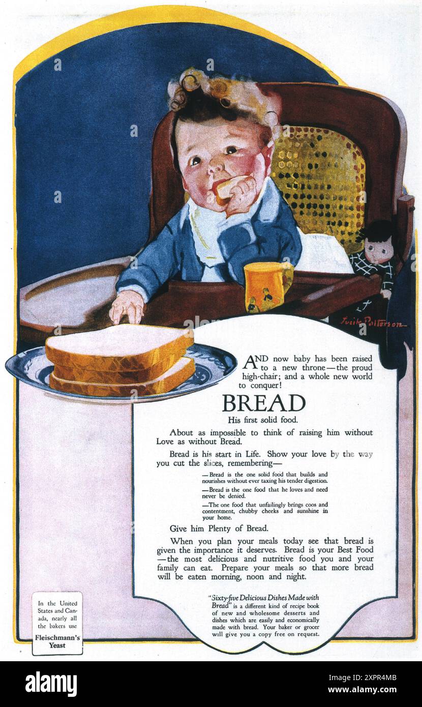 1919 Fleischmann's Yeast Bread Ad Stock Photo - Alamy
