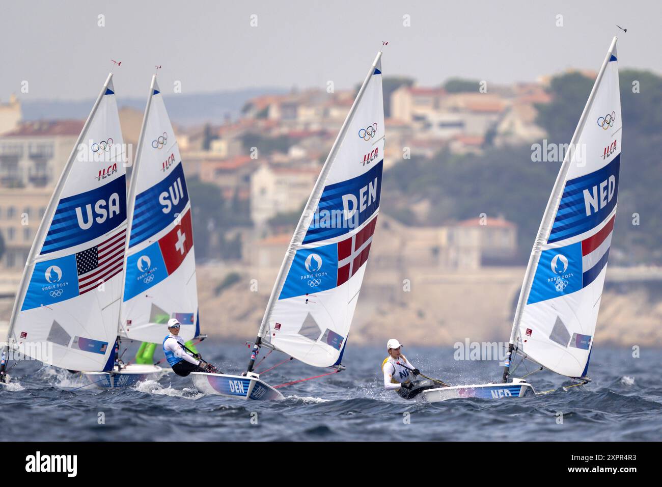 MARSEILLE - Sailor Marit Bouwmeester in action during the ILCA 6 medal ...