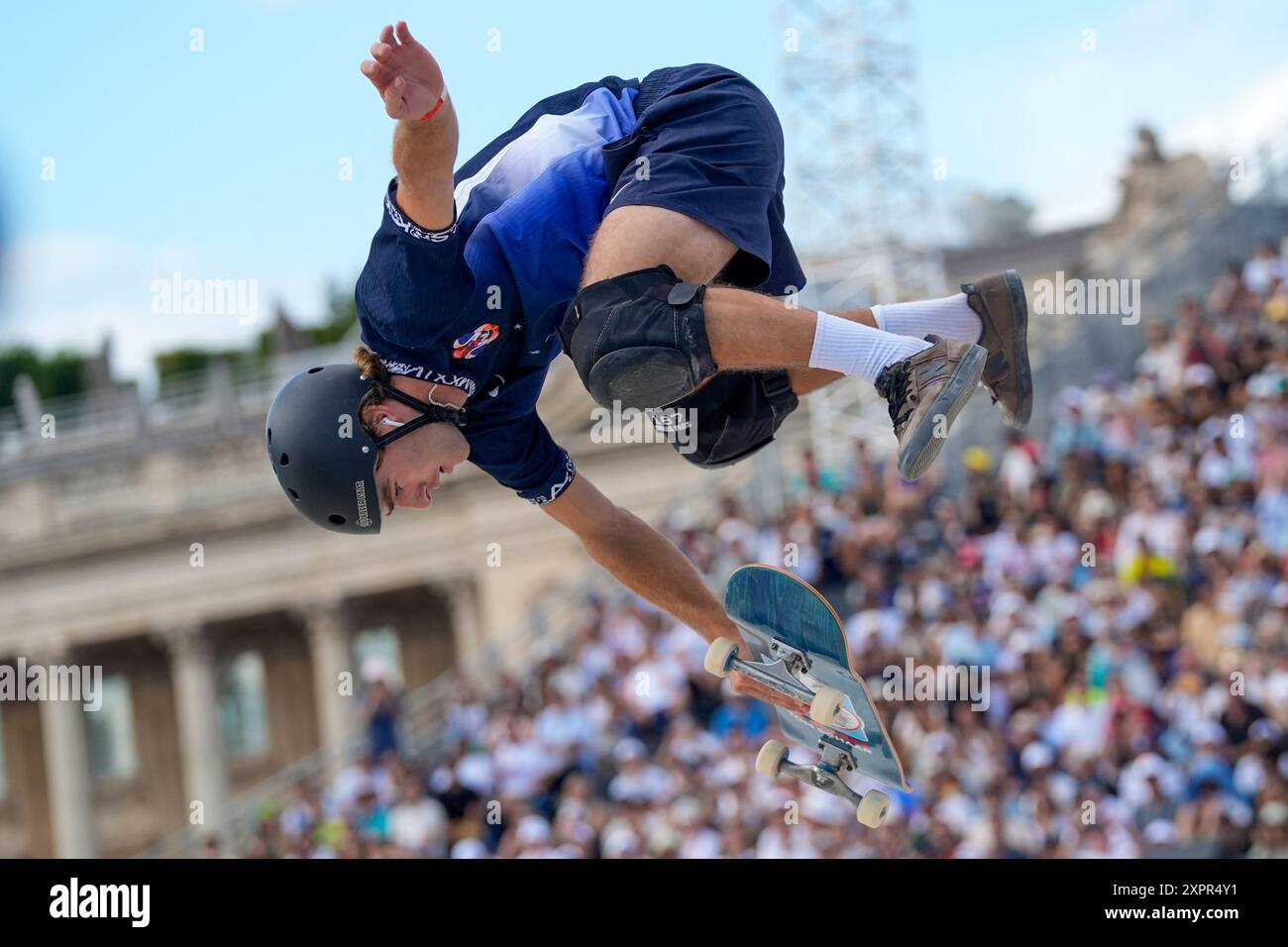 Tom Schaar of the United States competes during the men's skateboarding ...