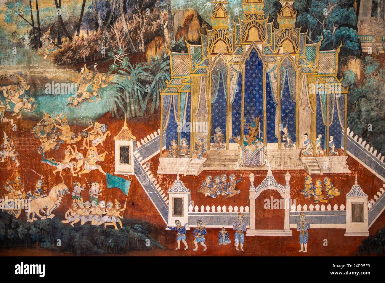 Mural at the Royal Palace, Phnom Penh, Phnom Penh, Cambodia, Asia Stock ...