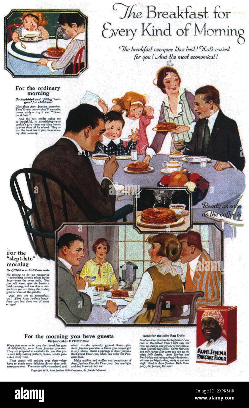 1918 Aunt Jemima Pancake Flour ad Stock Photo - Alamy